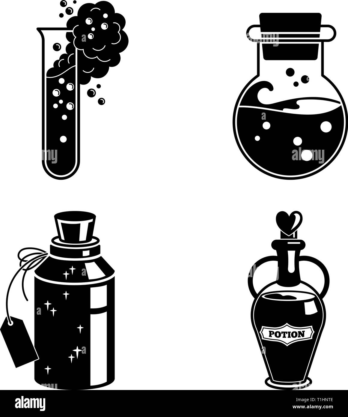 Potion Bottle Black and White Stock Photos & Images - Alamy