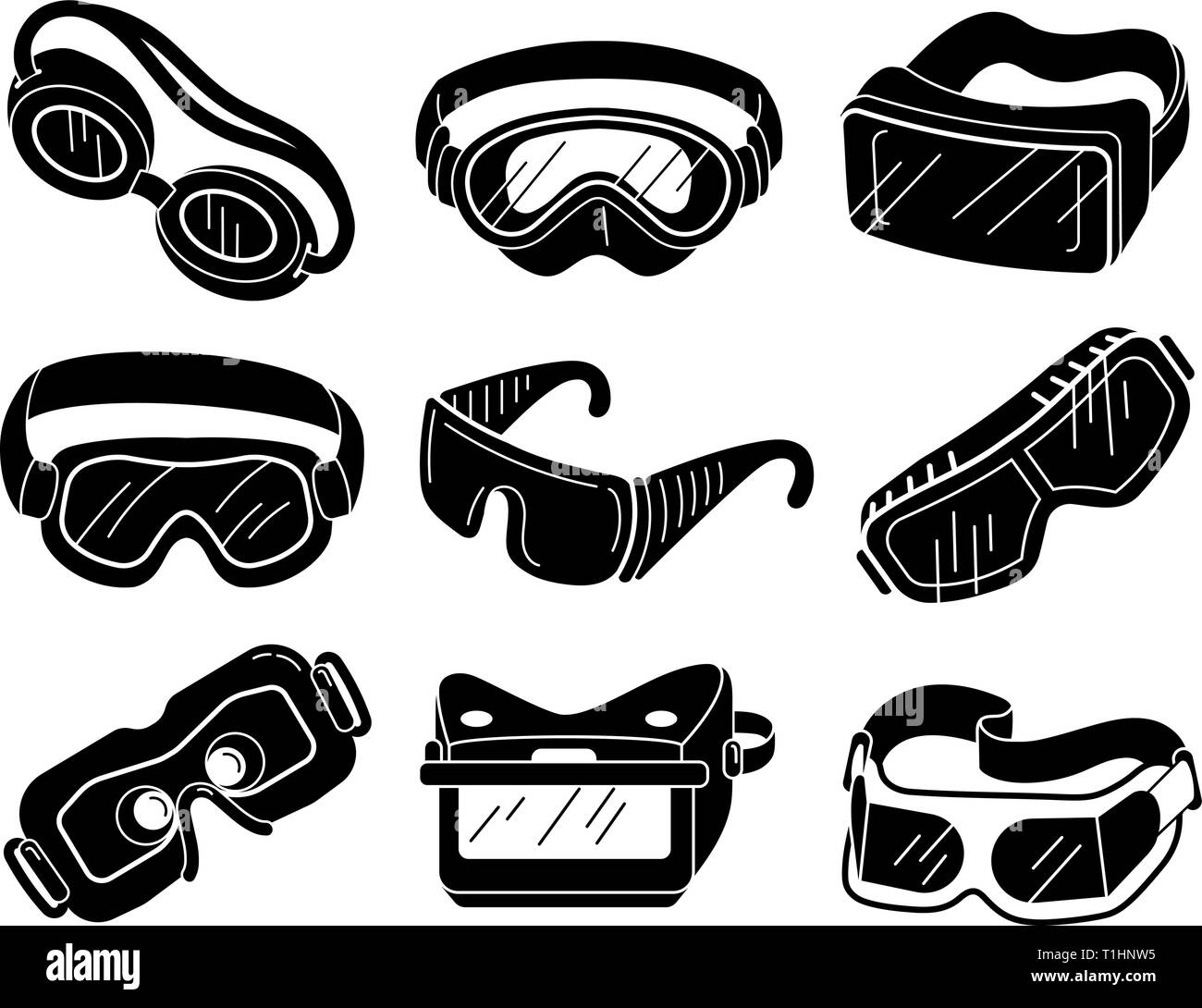 Goggles icons set, simple style Stock Vector Image & Art - Alamy