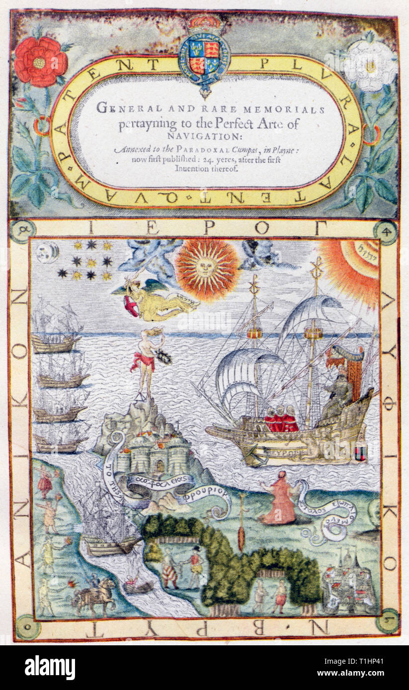 'Frontispiece of John Dee's "General and Rare Memorials"', 1527, by ...