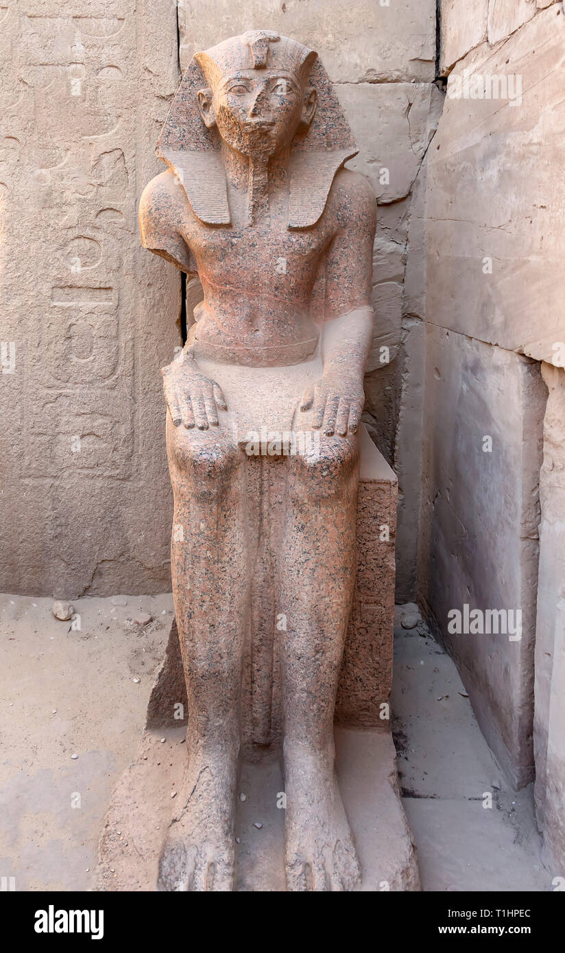 Seated Statue of Pharaoh Thutmose III near the Festival Hall of ...