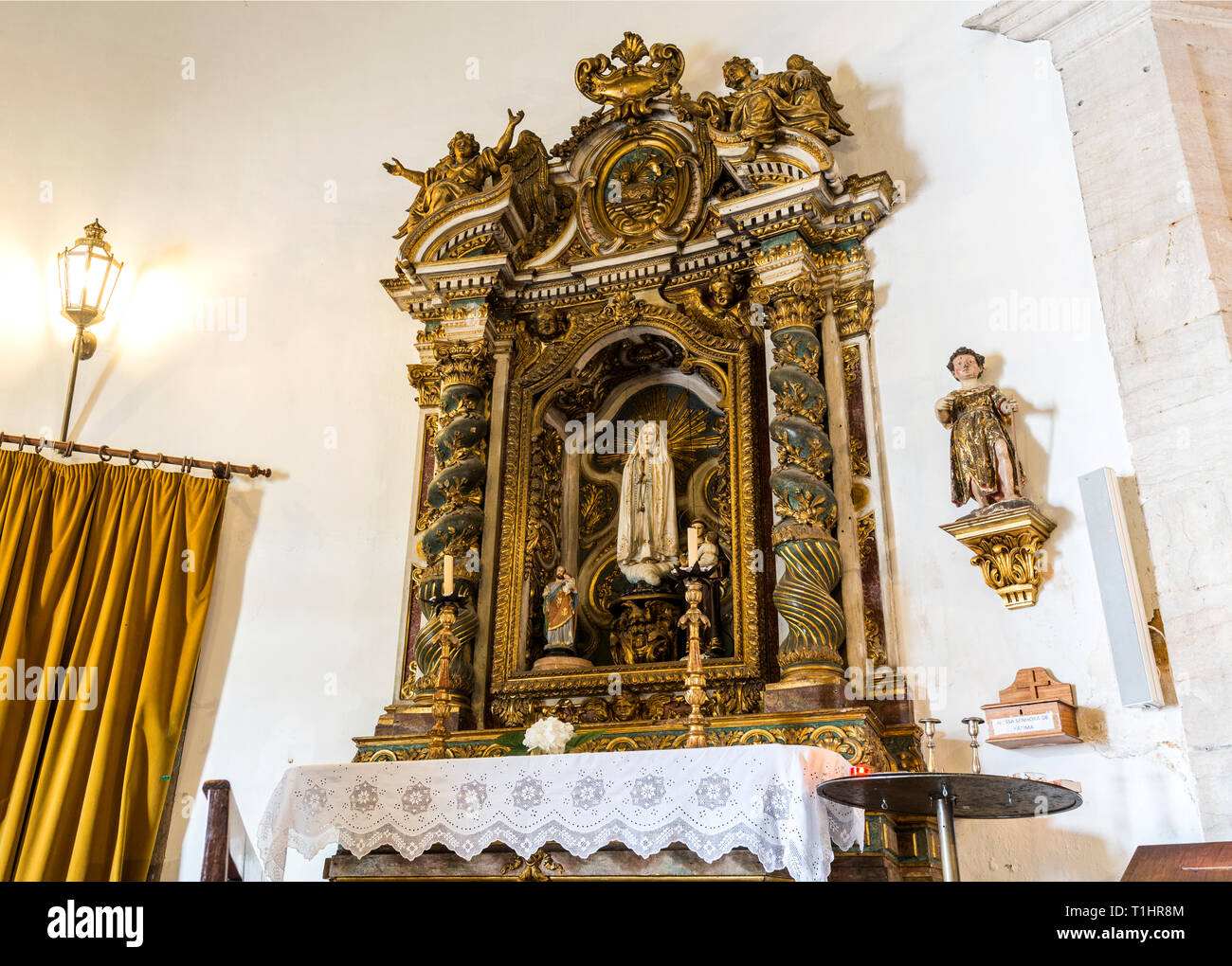 View of the gilded side altar in the Chapel of Saint Amaro honouring ...