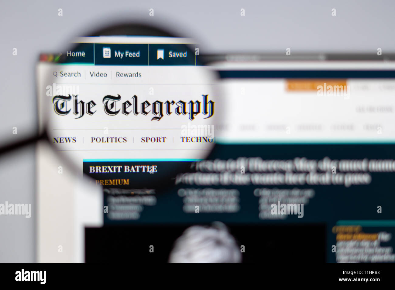 News media The Telegraph website homepage. The Telegraph logo visible ...