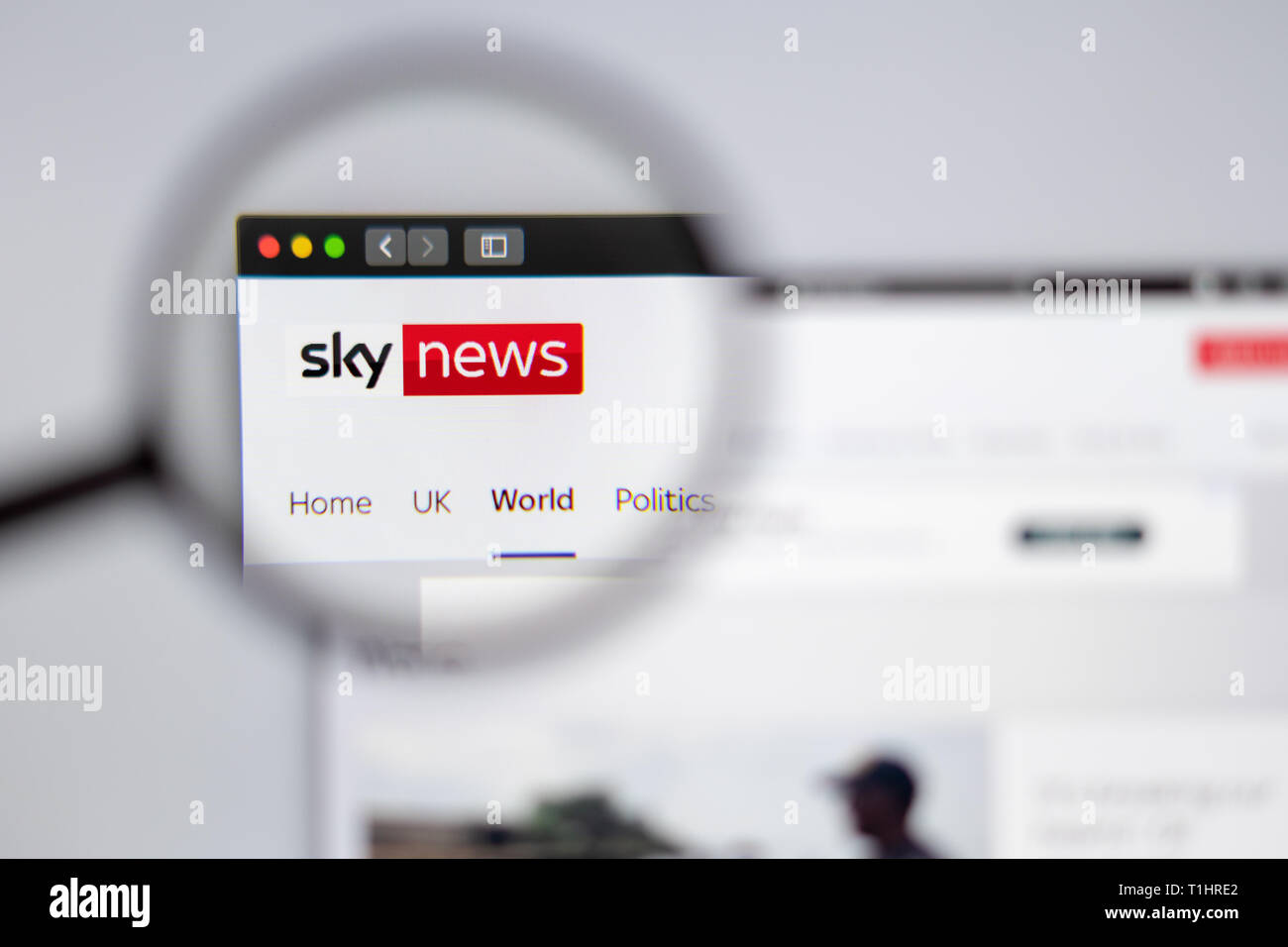 News media Sky News website homepage. Sky News channel logo visible ...