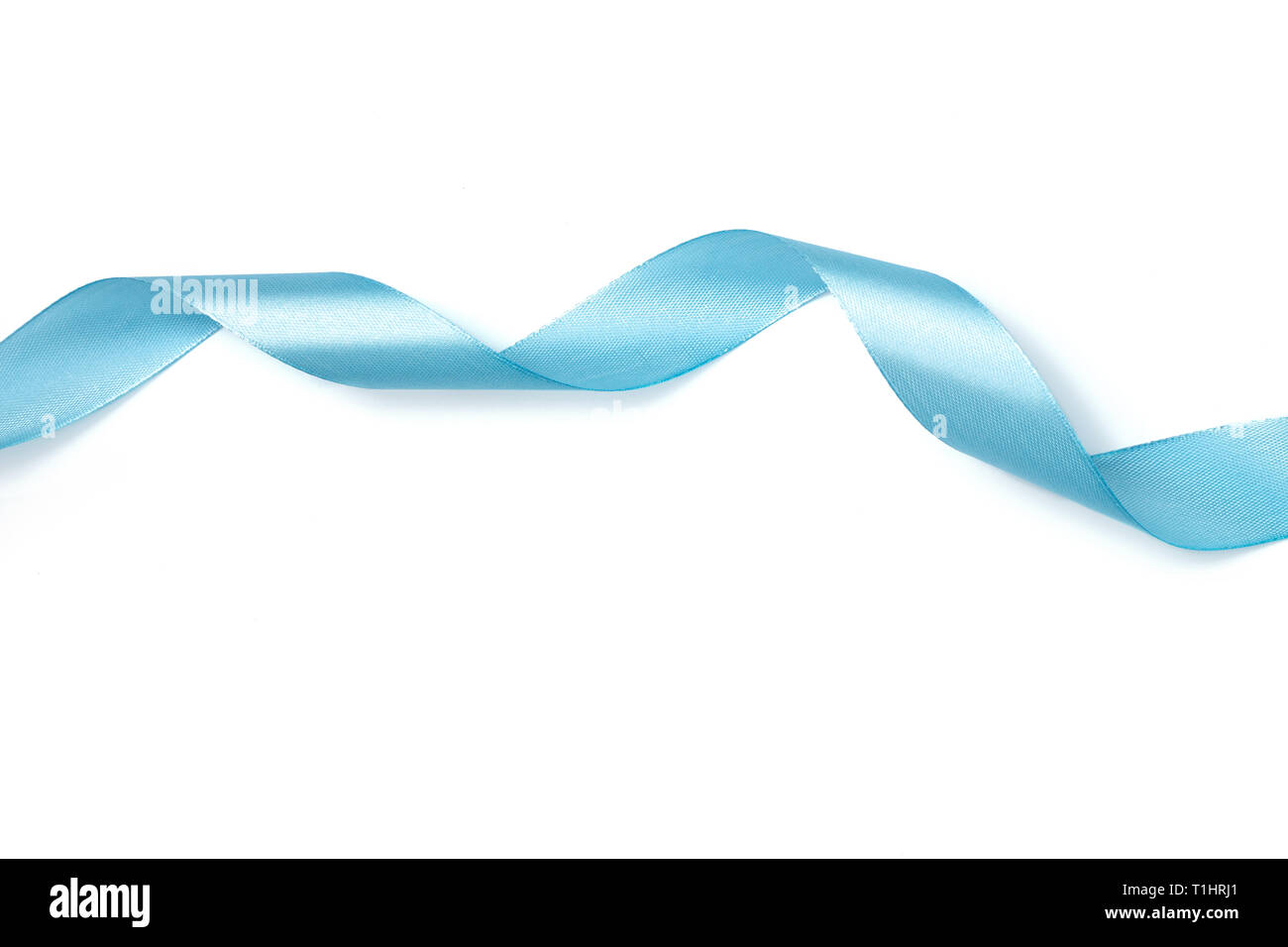 Shiny blue ribbon isolated on white Stock Photo - Alamy