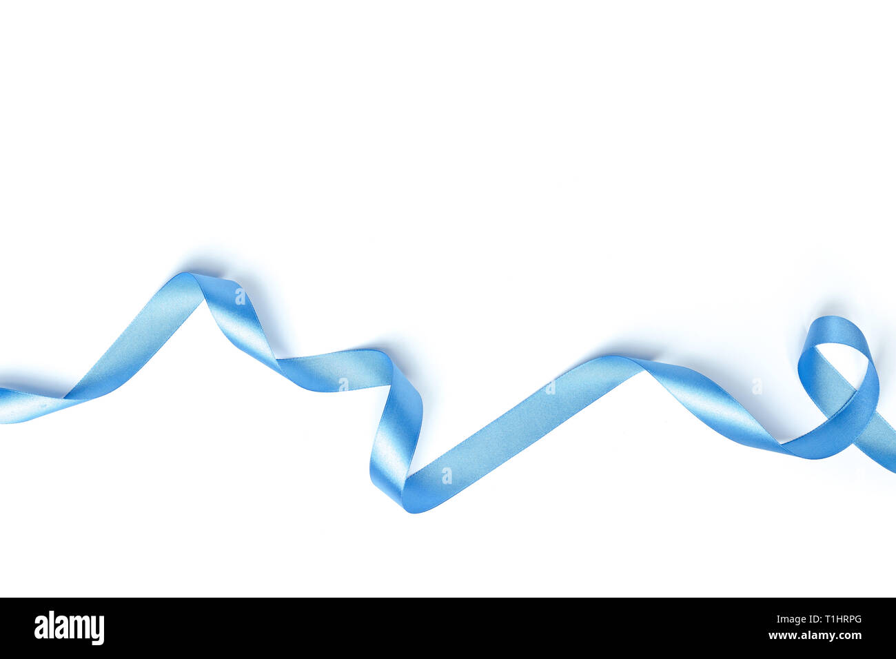 Shiny blue ribbon isolated on white Stock Photo - Alamy