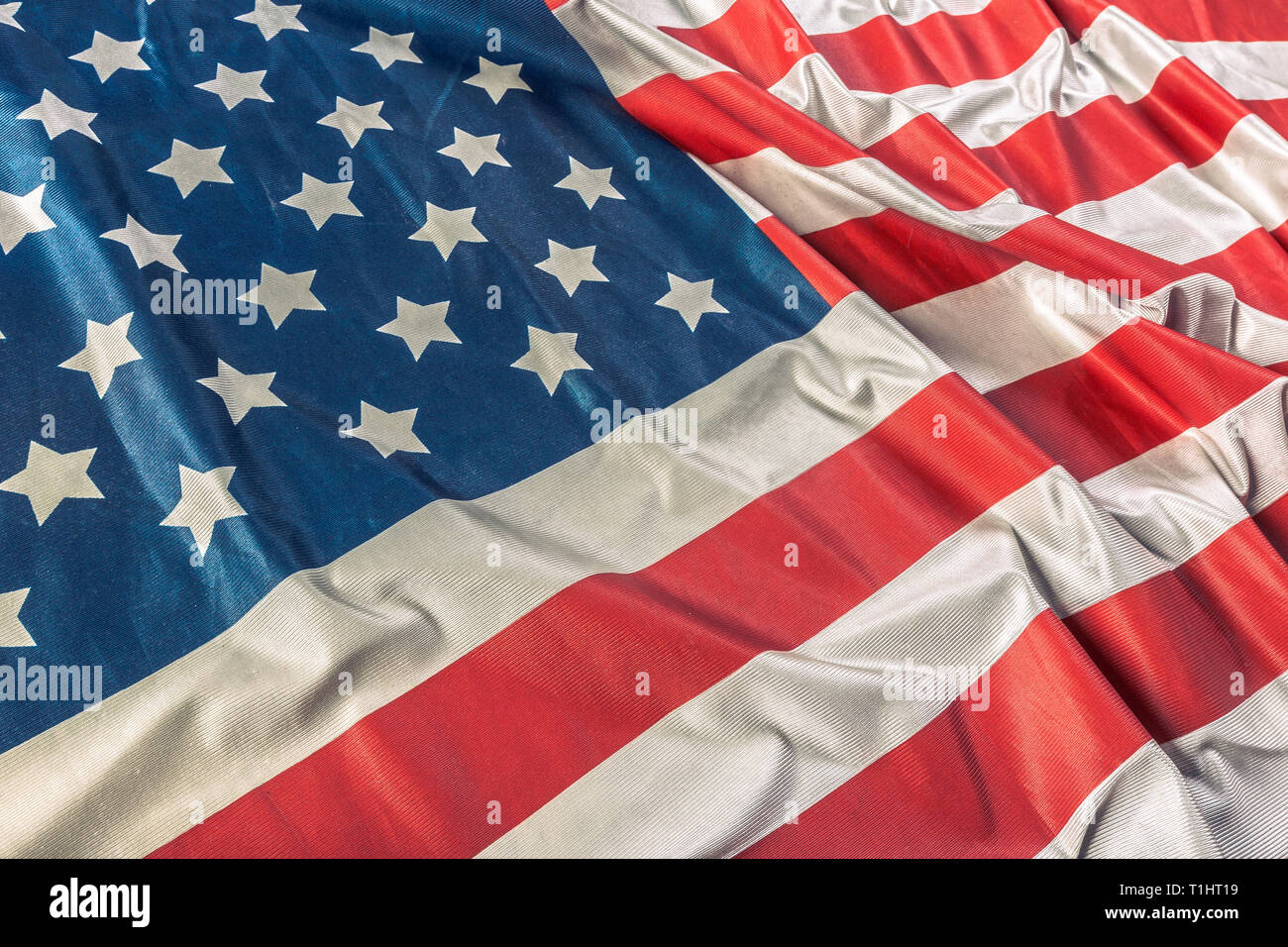 Closeup of ruffled American flag Stock Photo - Alamy
