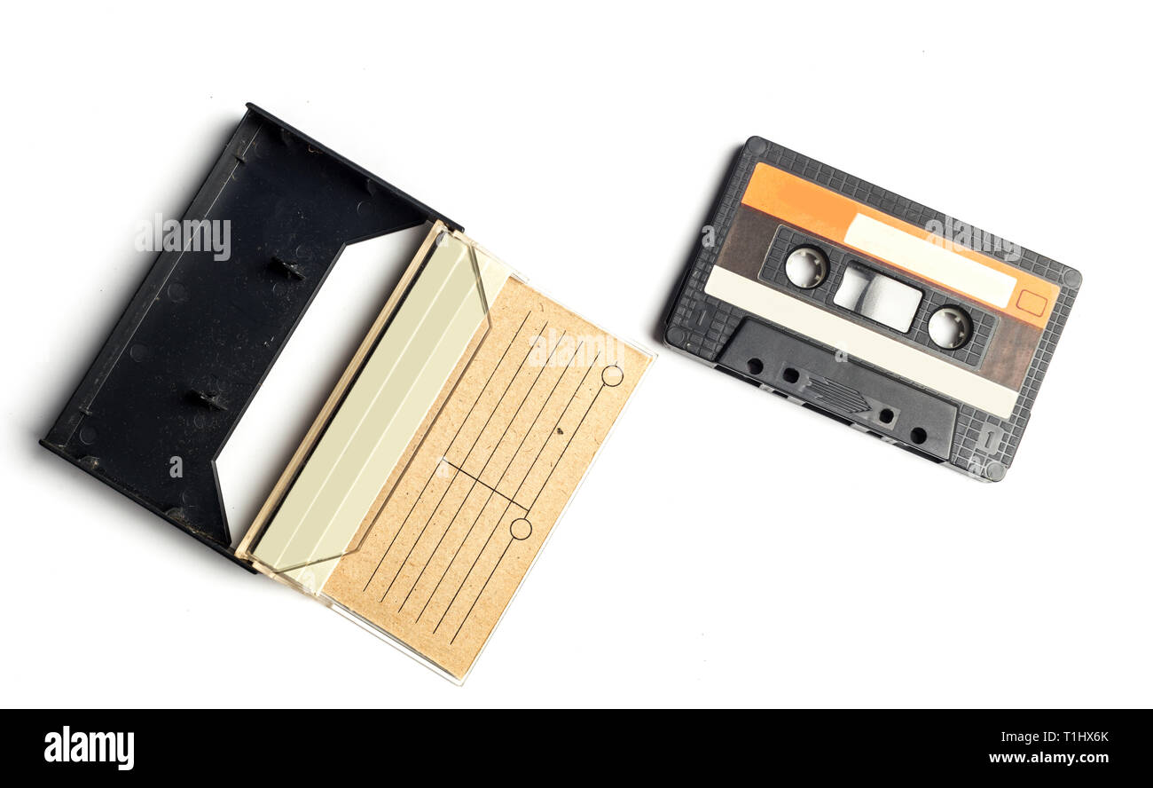 vintage cassette tape isolated white background Stock Photo - Alamy