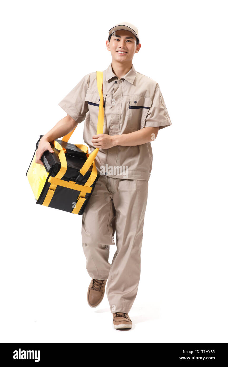 Young Courier at work Stock Photo - Alamy