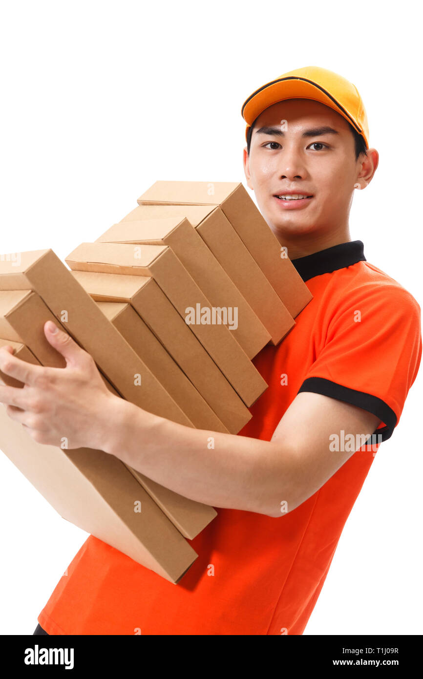 Fast food delivery men hi-res stock photography and images - Alamy