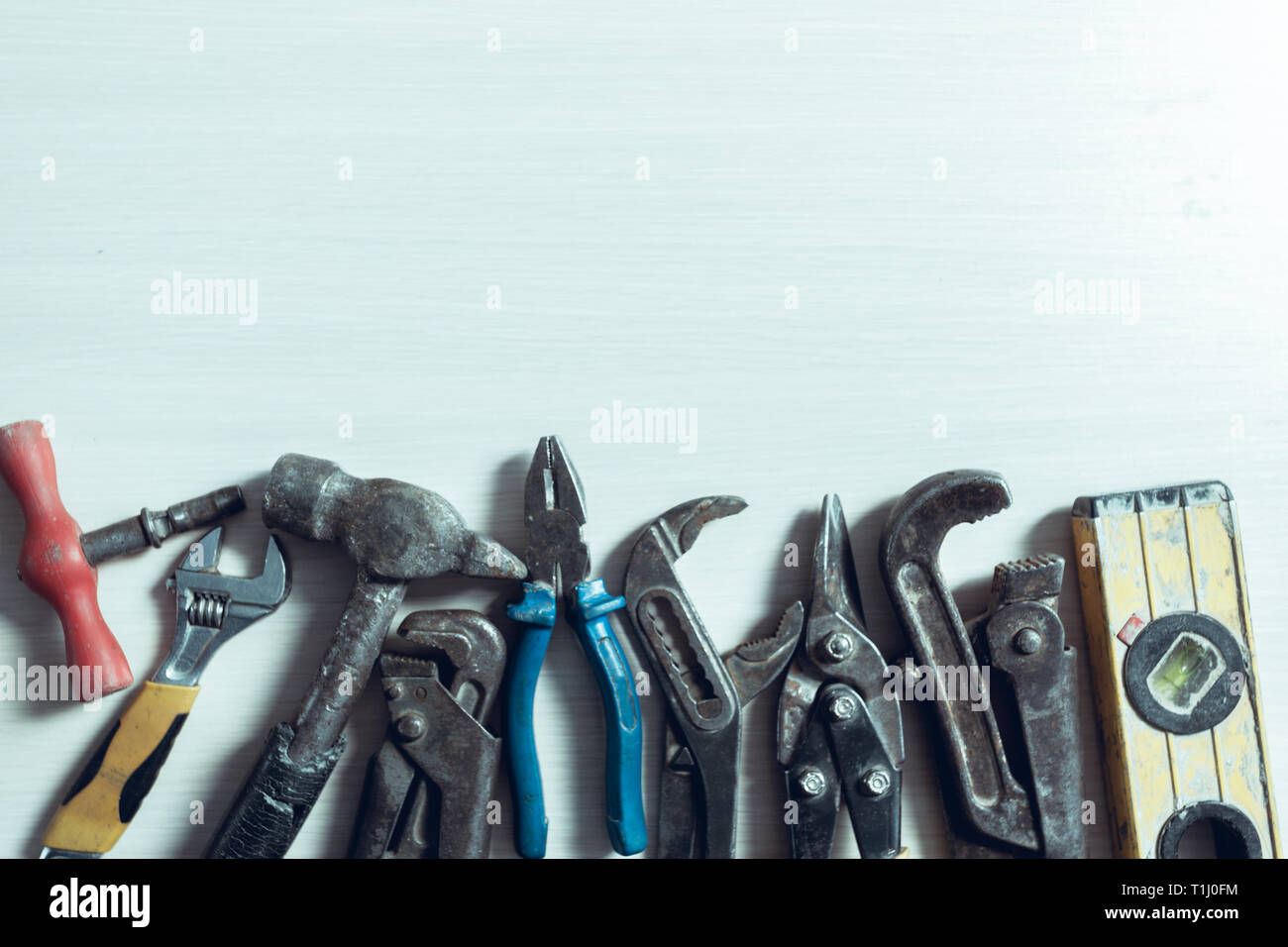 Assorted work tools Stock Photo - Alamy