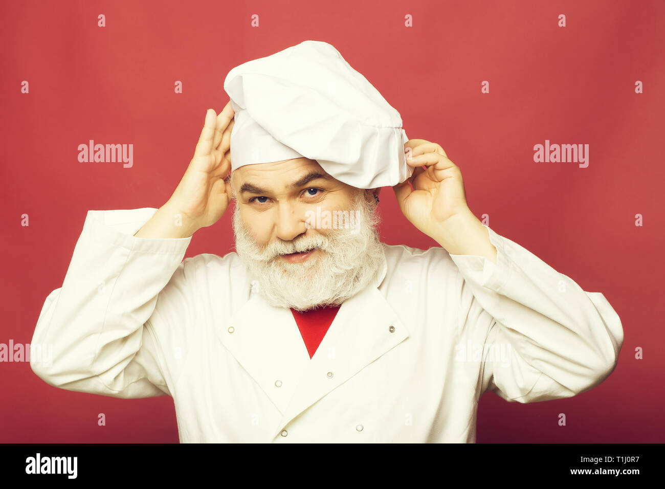 Cook man in chef hat Stock Photo - Alamy