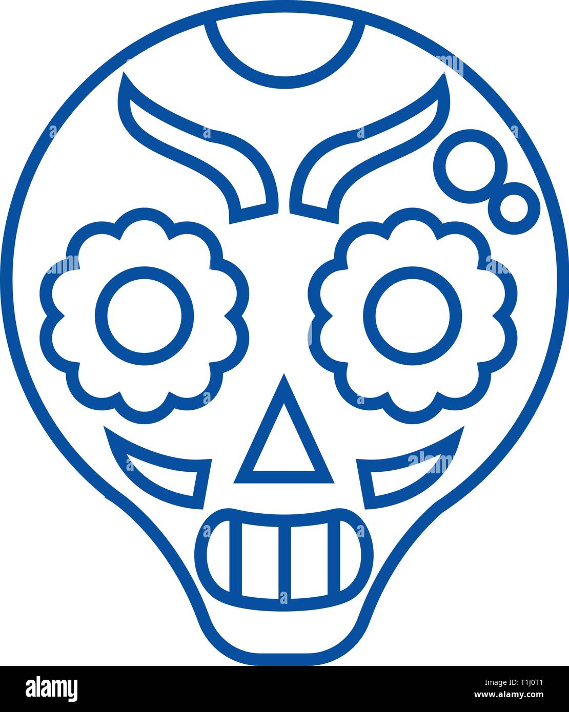 Catrina line icon concept. Catrina flat vector symbol, sign, outline ...