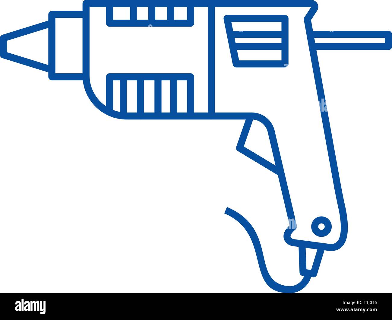 Caulk gun,glue gun line icon concept. Caulk gun,glue gun flat vector ...