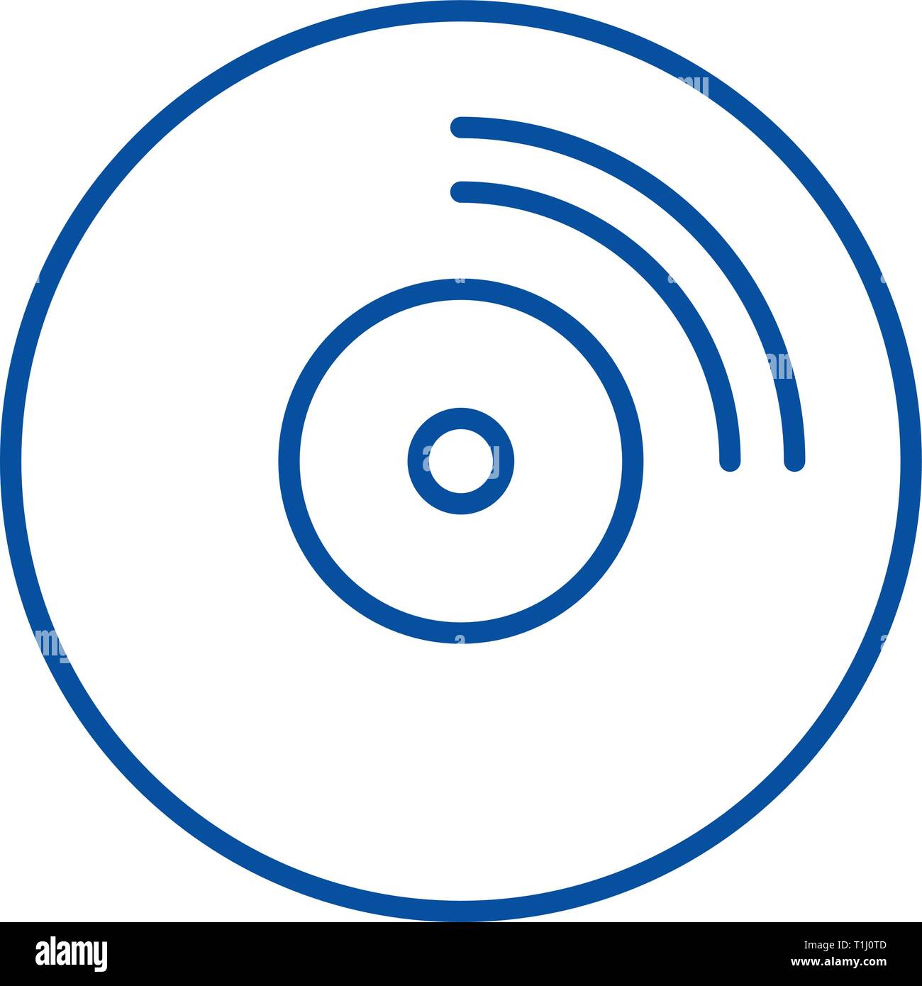 Cd disc line icon concept. Cd disc flat vector symbol, sign, outline ...