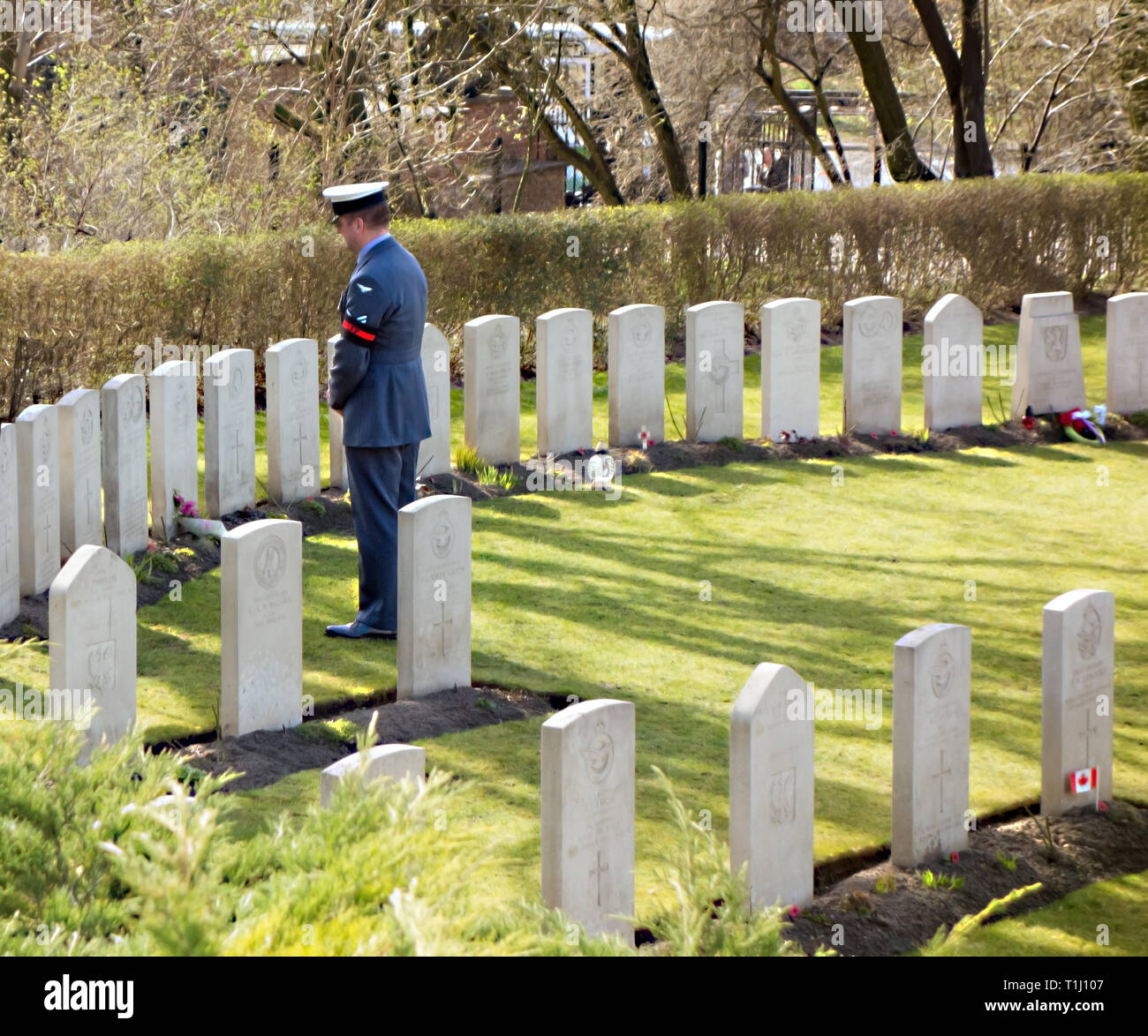 Royal air force police pay tribute to the 50 airmen killed in the great ...