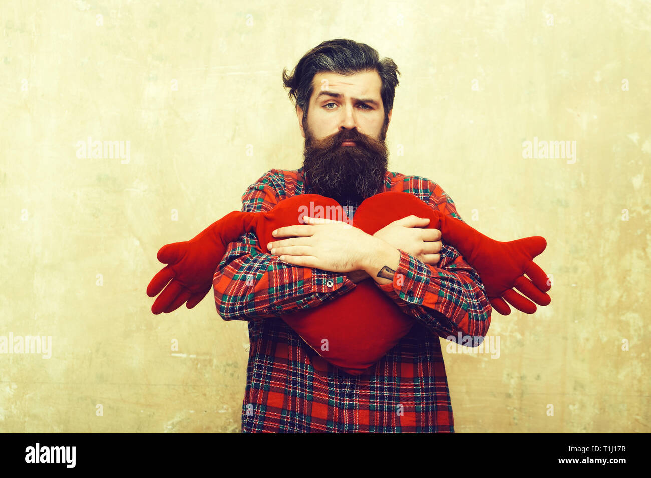 Sad man in love hugging hi-res stock photography and images - Alamy
