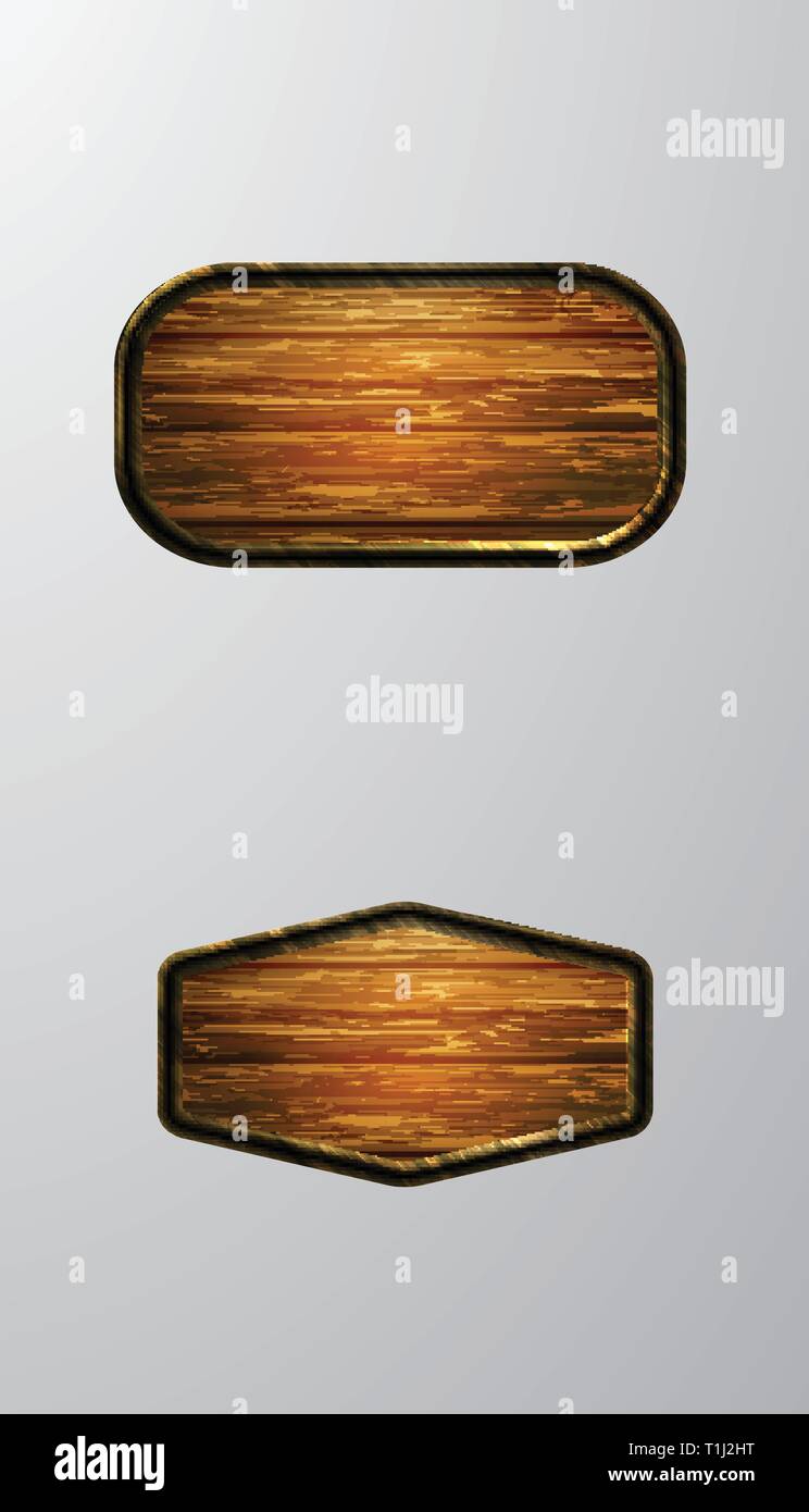 Vector realistic illustration of wooden signboard Stock Vector Image ...