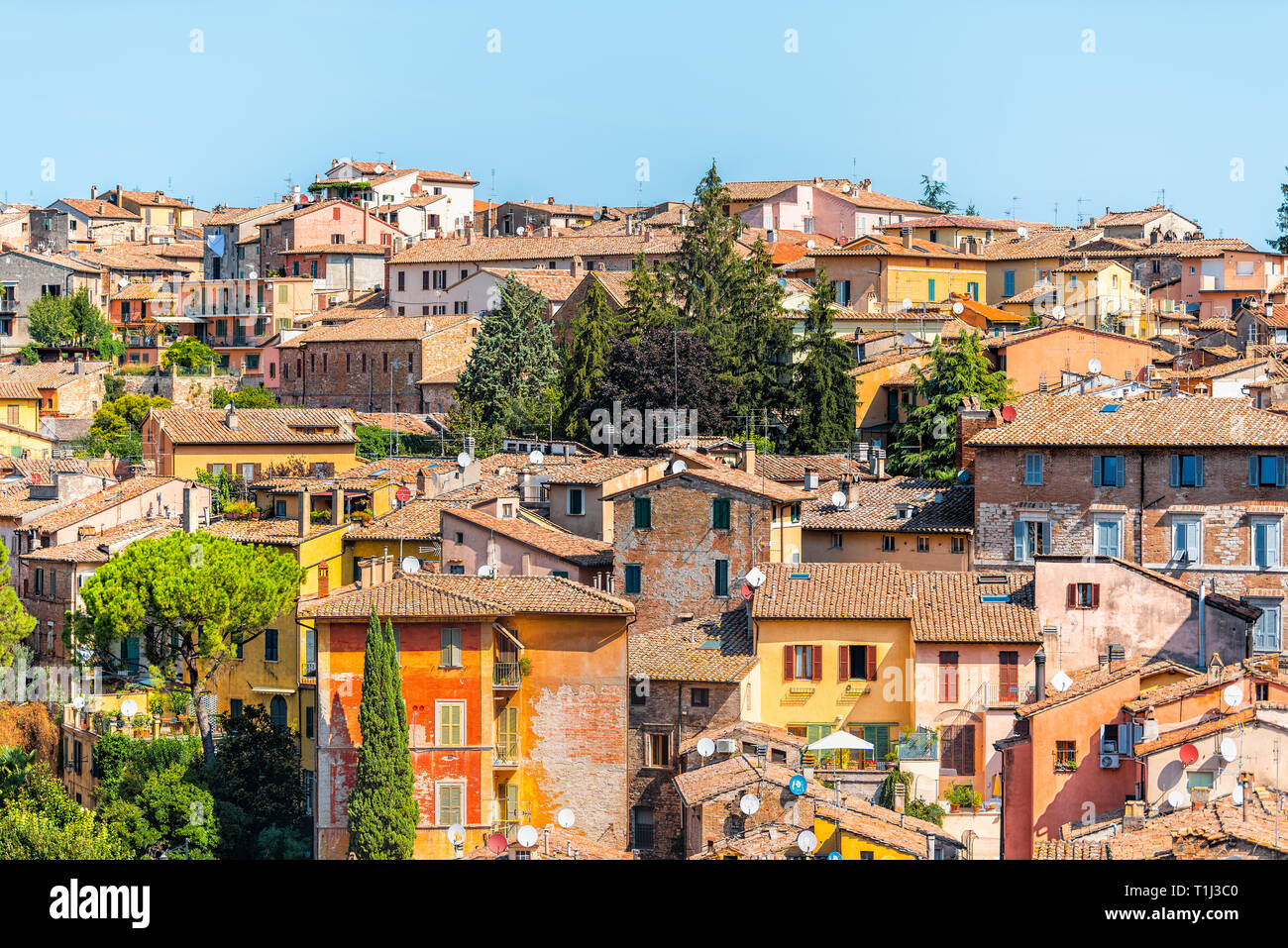 Perugia, Italy Umbria cityscape with historic old medieval Etruscan ...