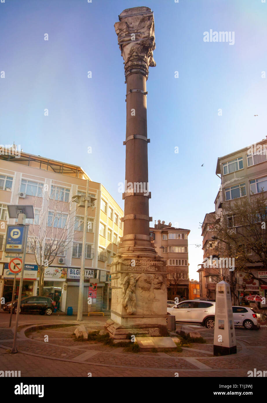 ISTANBUL, TURKEY - March 24, 2019: The Column of Marcian (Turkish ...