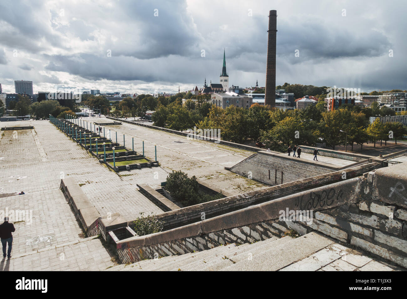 The abandoned Tallinn City Hall (Linnahall), completed in 1980 while ...