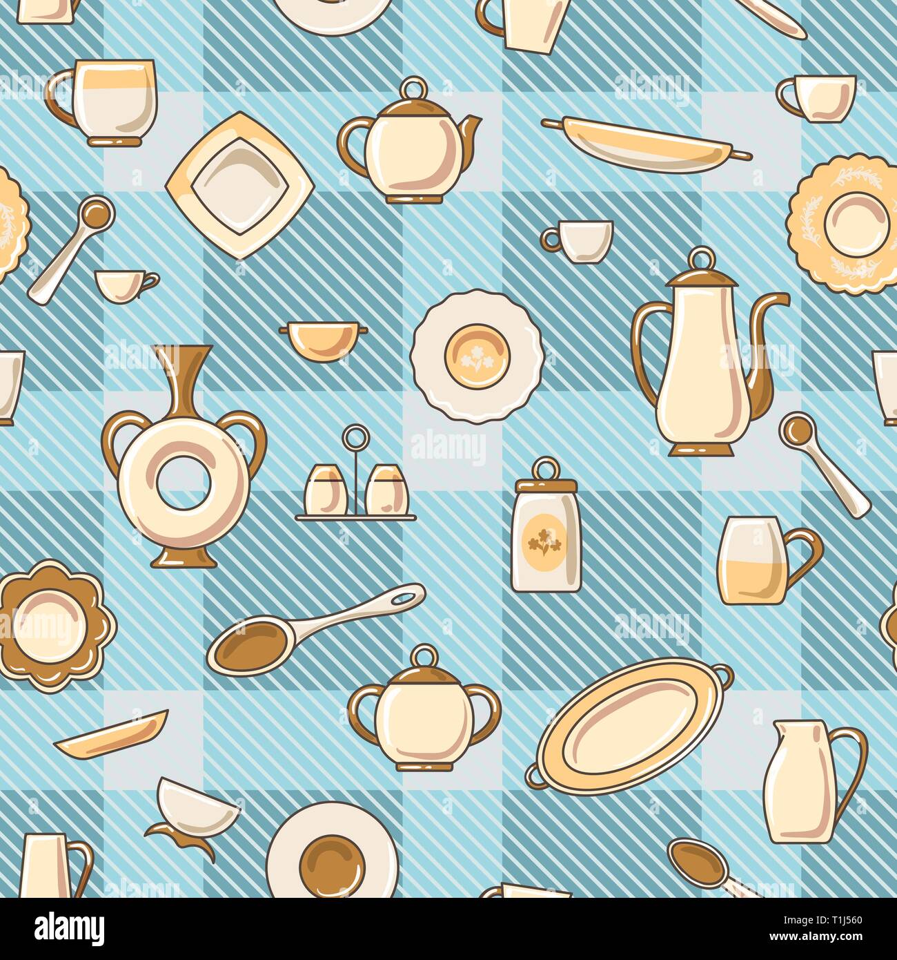 Beige crockery Stock Vector Images - Alamy