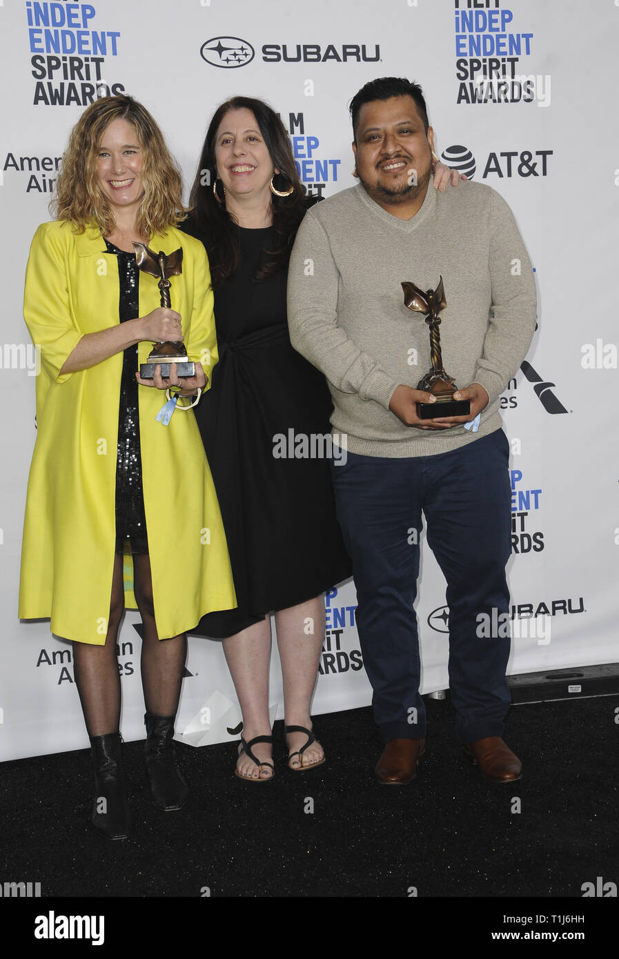 The 2019 Spirit Awards pressroom Featuring: Lindsey Cordero, Caroline Kaplan, Genoel Rodriguez ...