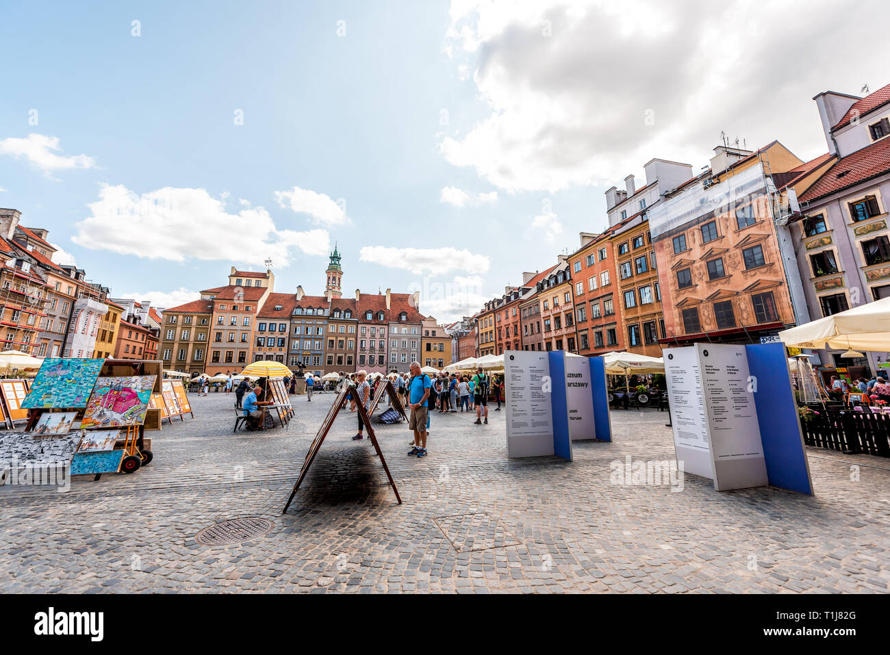 Warsaw, Poland - August 22, 2018: Historic cityscape with view of ...
