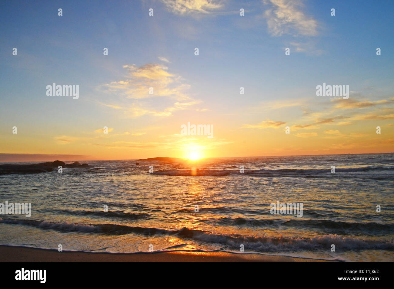 Sunset in Camps Bay; Cape town Stock Photo - Alamy