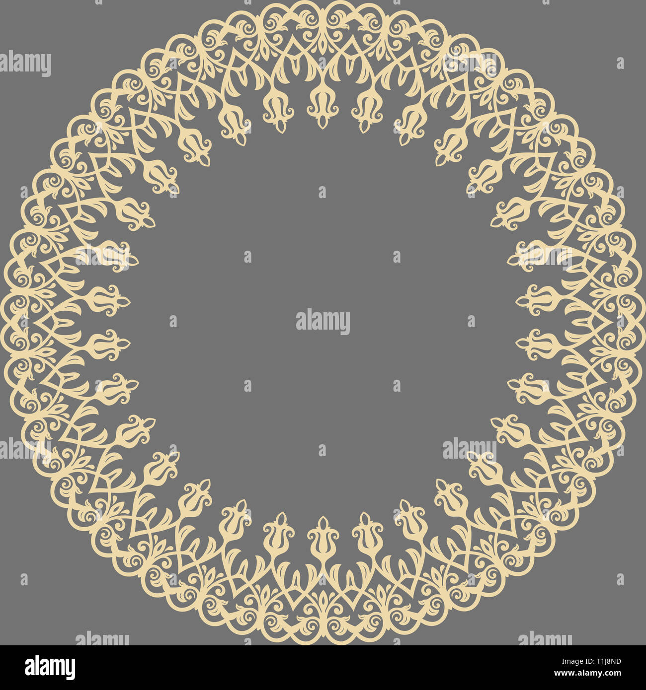 Floral Modern Round Frame Stock Photo - Alamy