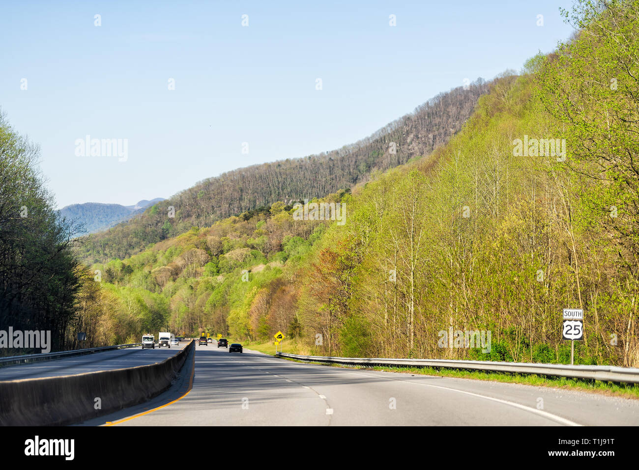 Smoky Mountains near Asheville, North Carolina at Tennessee border ...
