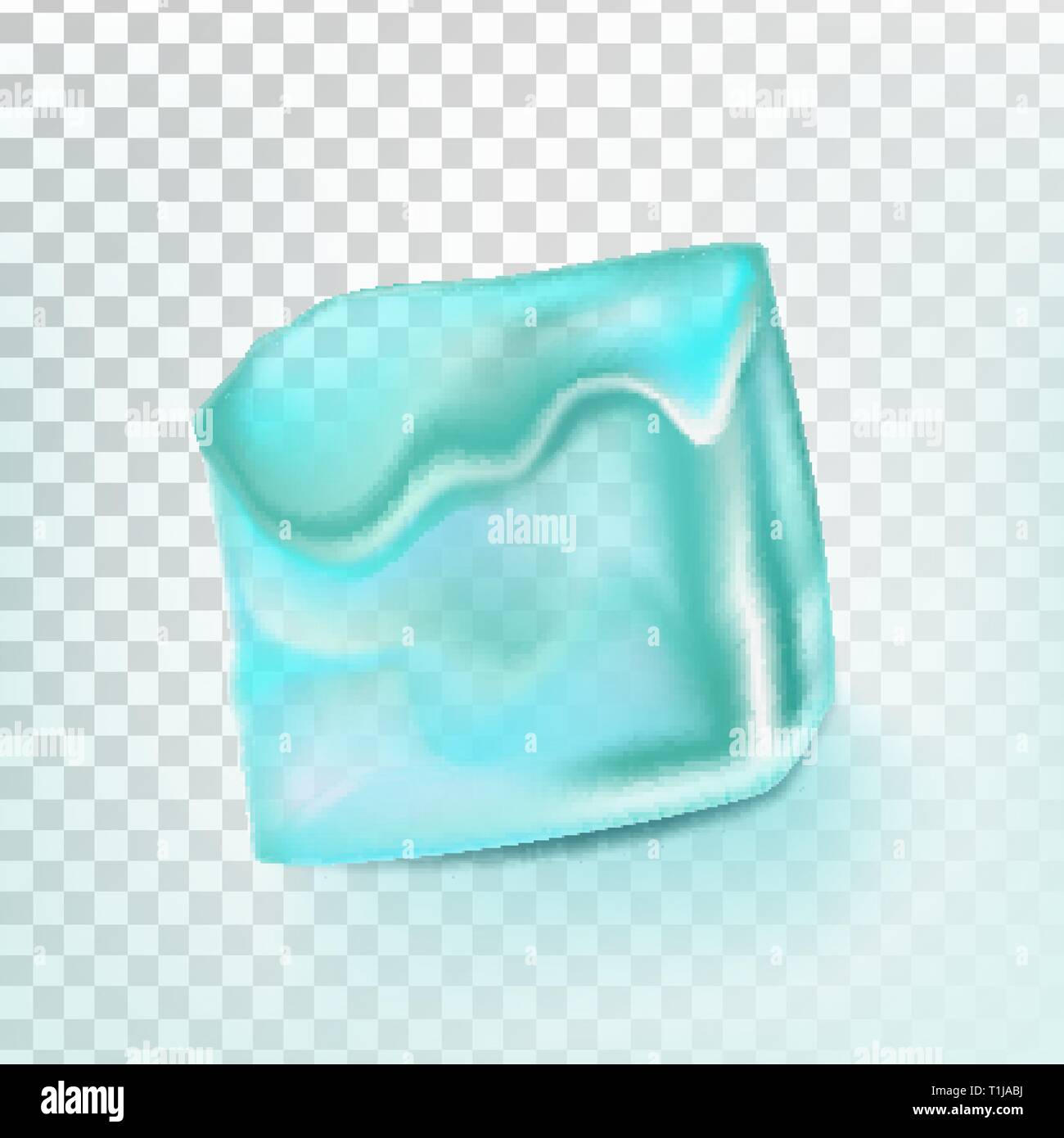 Ice Cube Isolated Transpatrent Vector. Clean Cold Crystal Icon. Shiny ...
