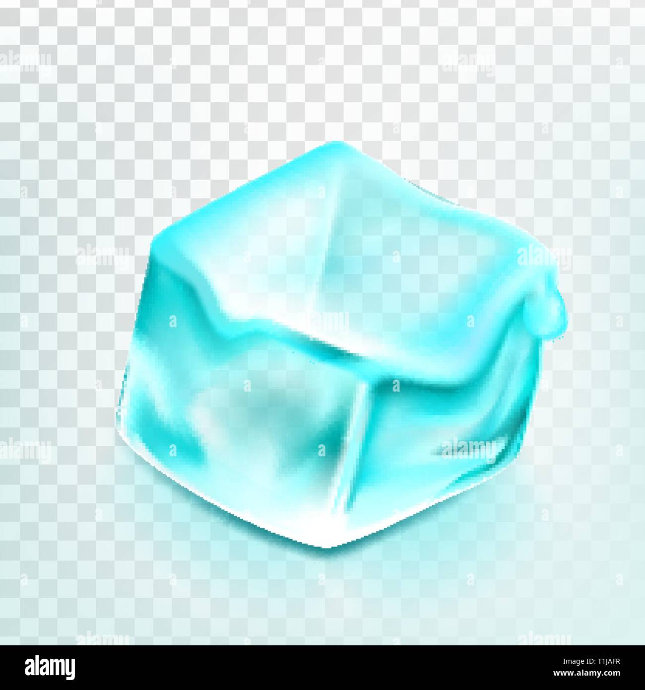 Ice Cube Isolated Transpatrent Vector. Blue Ice Water Block. Cool Glass ...