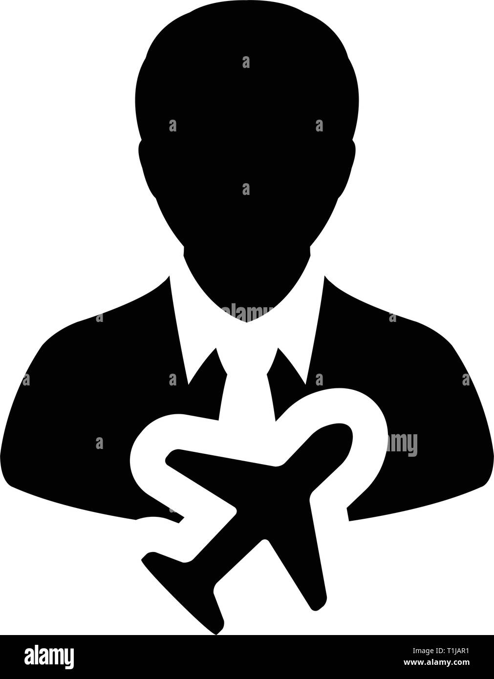 Airplane icon vector male user person profile avatar symbol for ...
