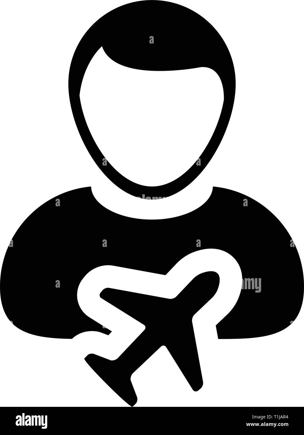 Airplane icon vector male user person profile avatar symbol for ...
