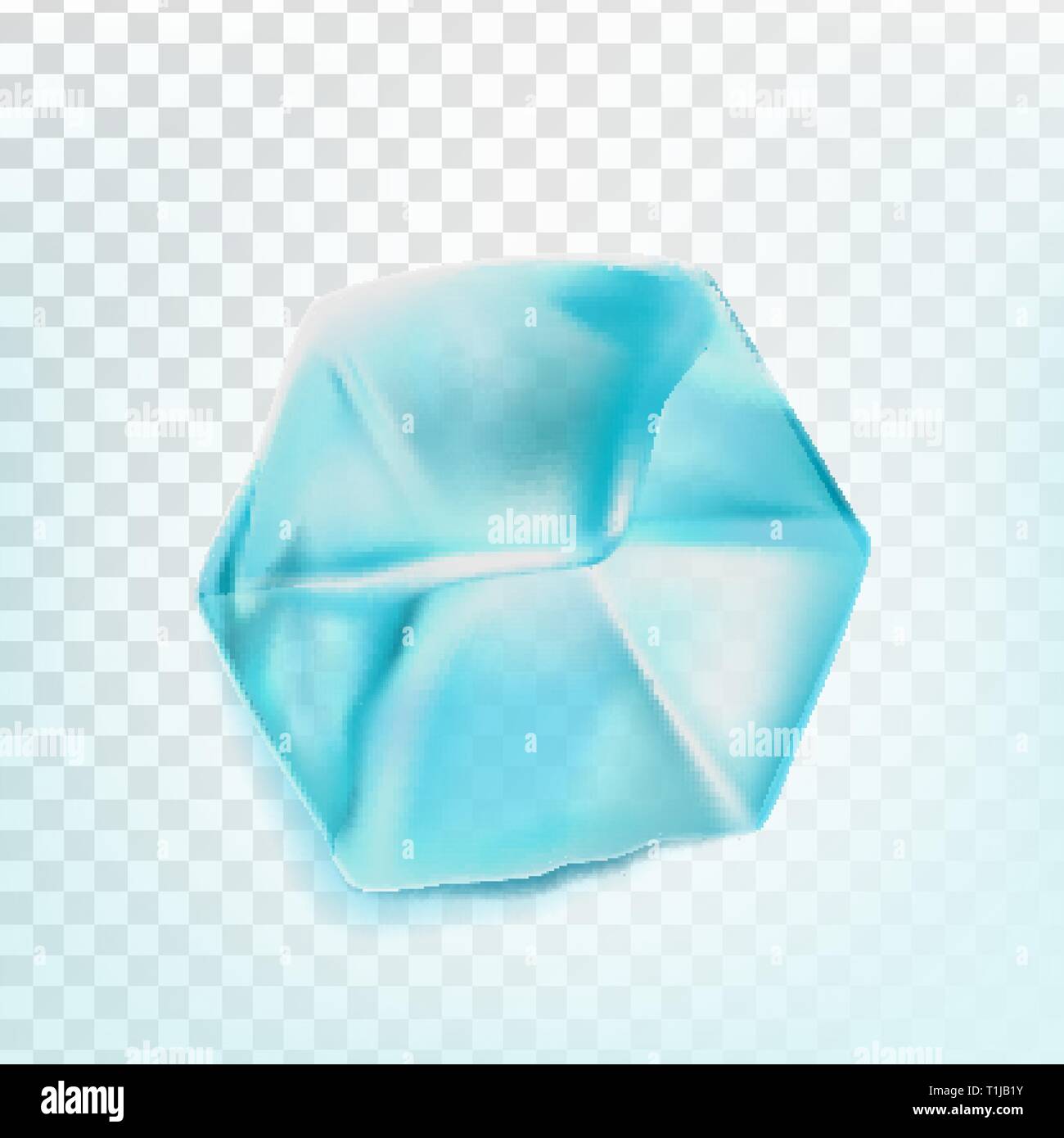 Ice Cube Isolated Transpatrent Vector. Fresh Piece. Square Bright Aqua ...