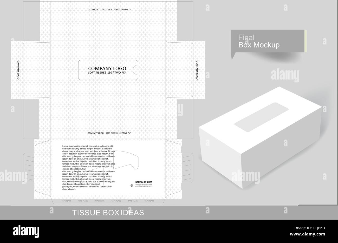 Abstract tissue box concept, template for business purpose, place your ...