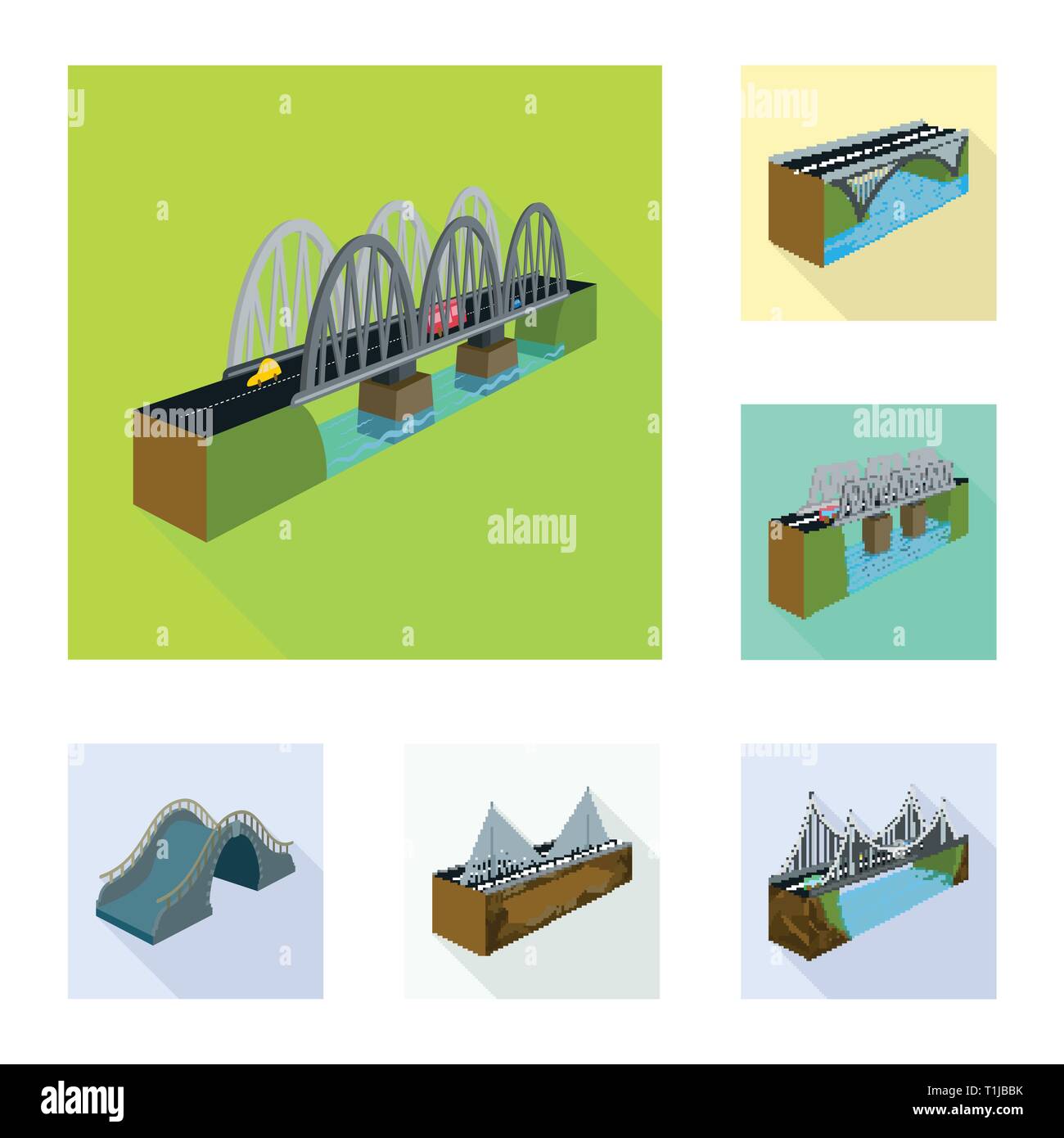 Bridge railway mounted modern Cut Out Stock Images & Pictures - Alamy