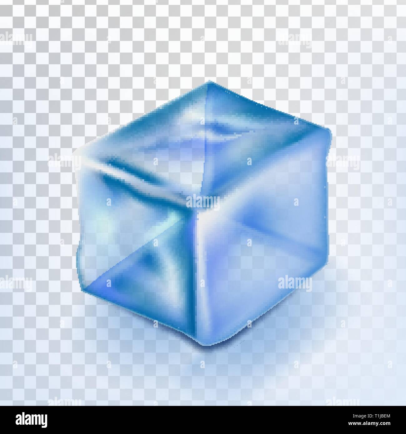 Ice Cube Isolated Transpatrent Vector. Fresh Piece. Square Bright Aqua ...