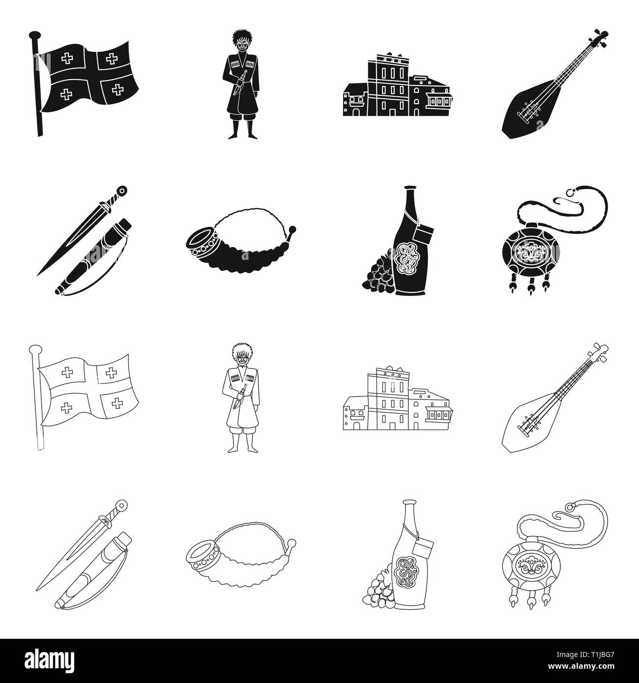 Isolated object of culture and sightseeing logo. Collection of culture ...