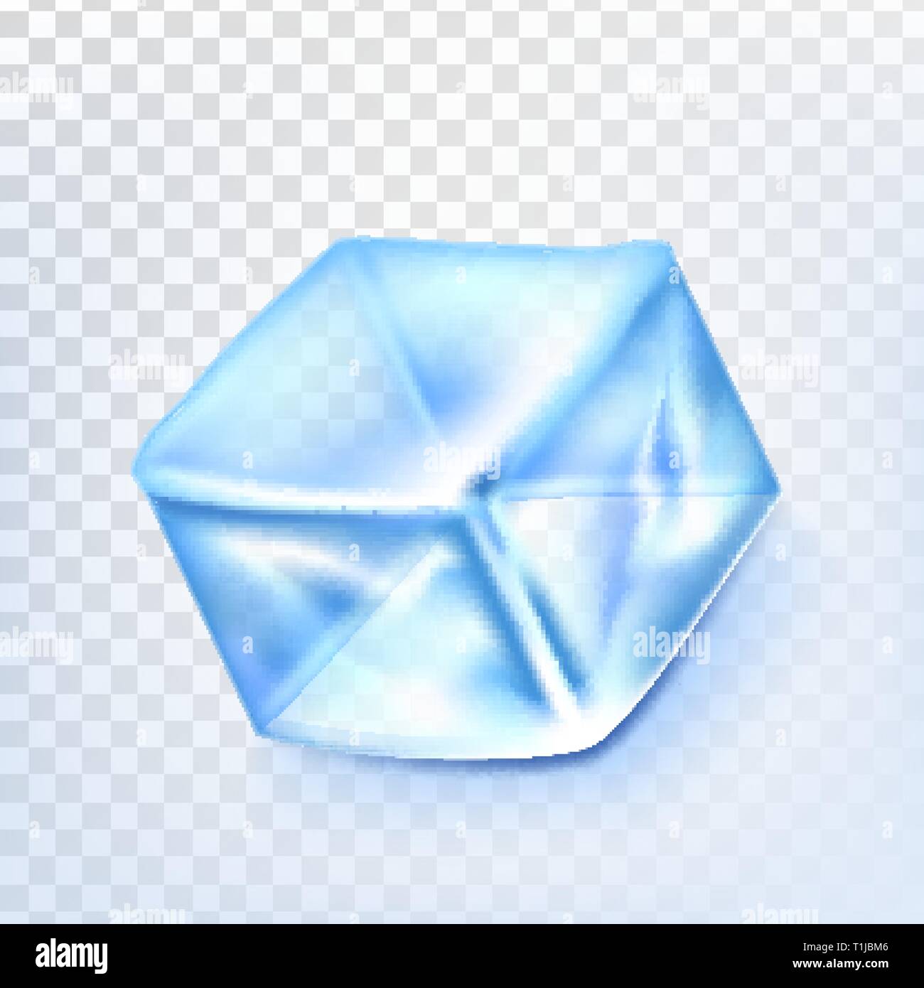 Ice Cube Isolated Transpatrent Vector. Blue Ice Water Block. Cool Glass ...