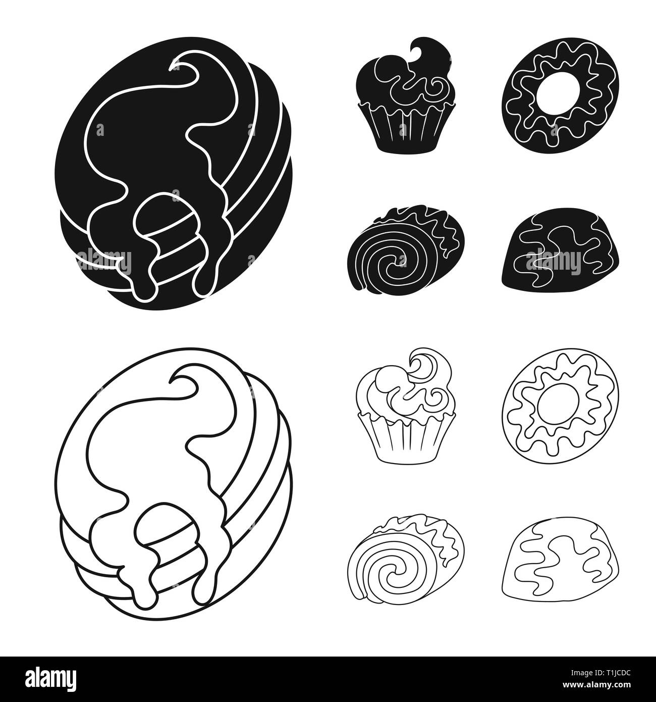 Vector illustration of confectionery and culinary logo. Set of ...