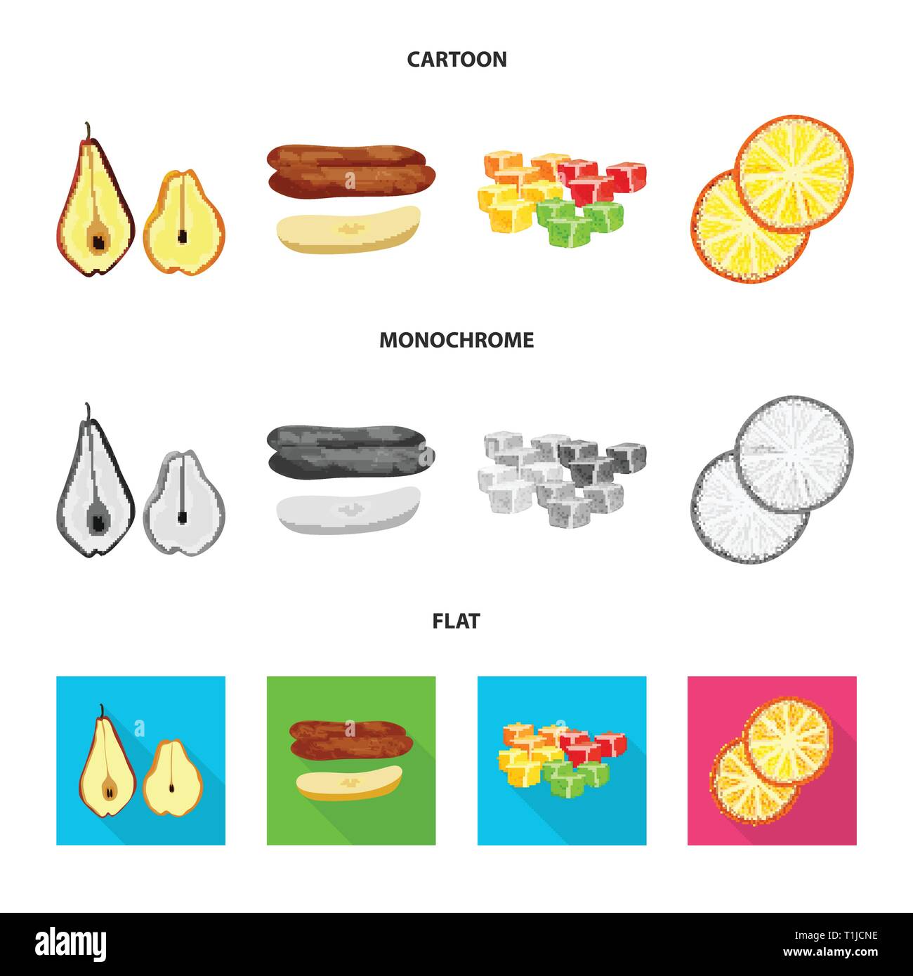 Vector design of food and raw icon. Set of food and nature stock vector ...