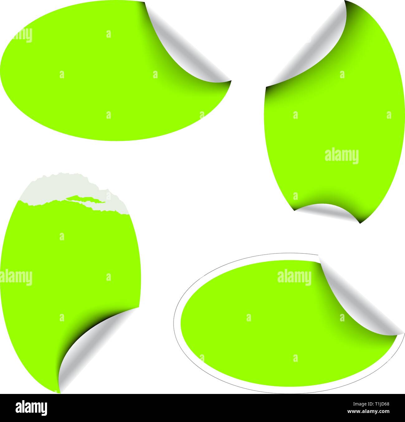 Green oval labels badges and stickers Stock Vector Image & Art - Alamy