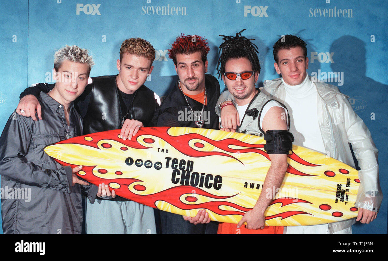 LOS ANGELES, CA - August 1, 1999: Pop group N'SYNC at the 1999 Teen ...