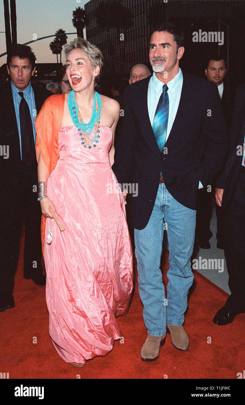 LOS ANGELES, CA - August 16, 1999: Actress SHARON STONE & husband PHIL ...