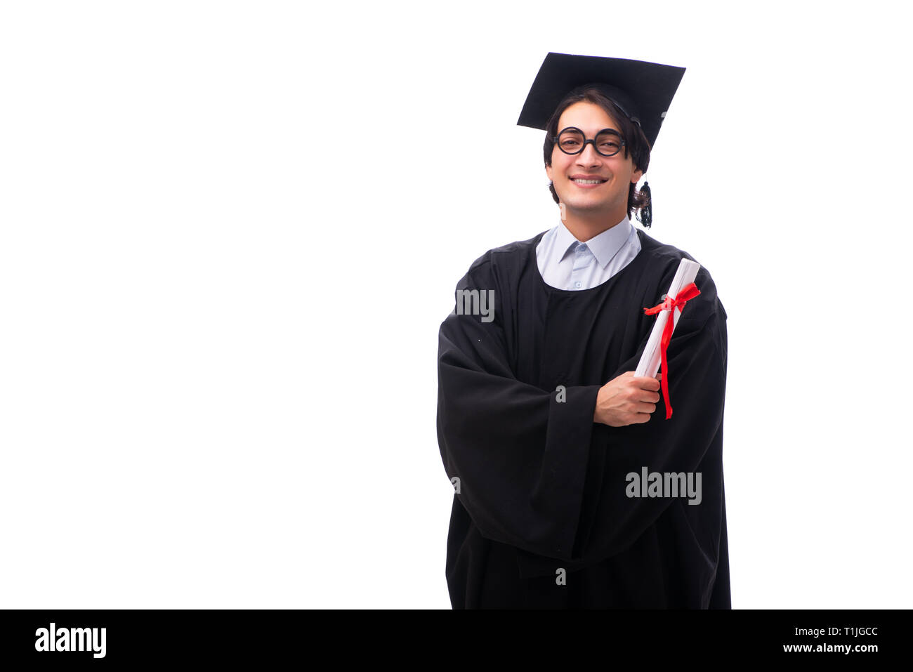 Young handsome man graduating from university Stock Photo - Alamy