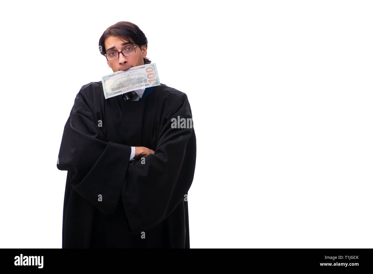 Young handsome judge isolated on white Stock Photo - Alamy