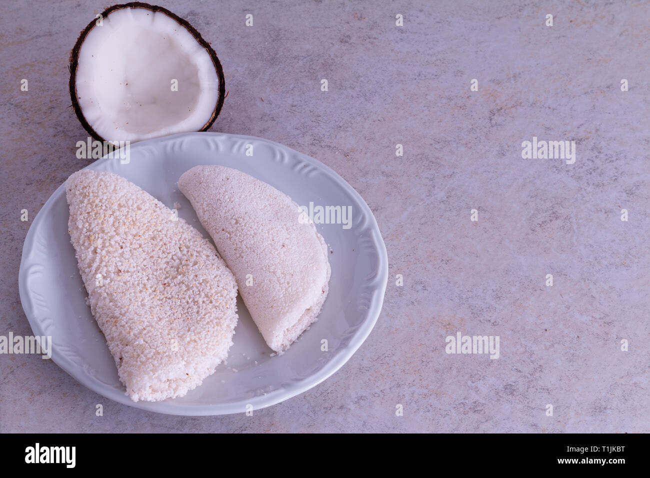 Tapioca with coconut in white background Stock Photo - Alamy