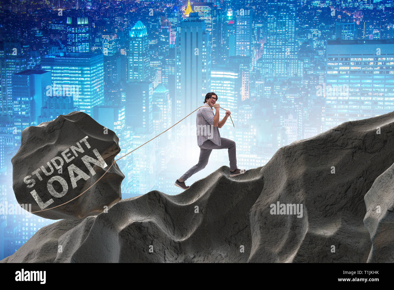 Concept of student loan and expensive education Stock Photo - Alamy