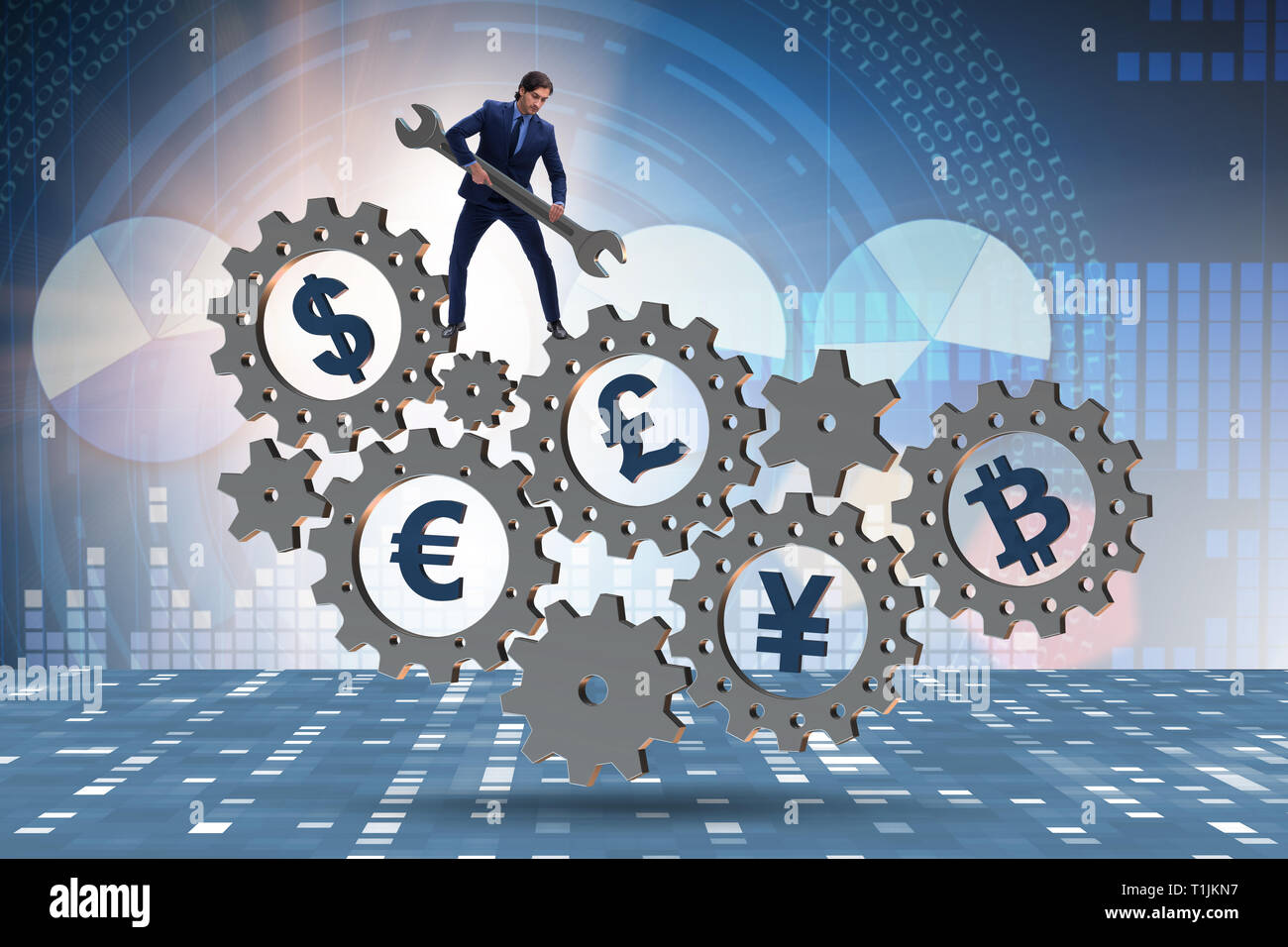 Financial concept with various currencies Stock Photo - Alamy